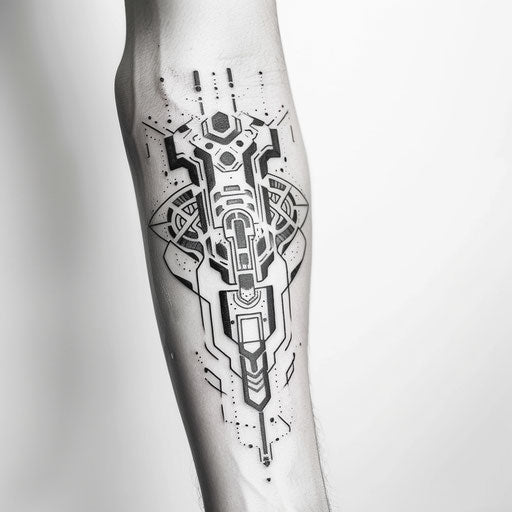 Cyber tribal tattoo on white background – IMAGELLA