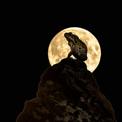 Silhouette of a western leopard toad against a full moon – IMAGELLA