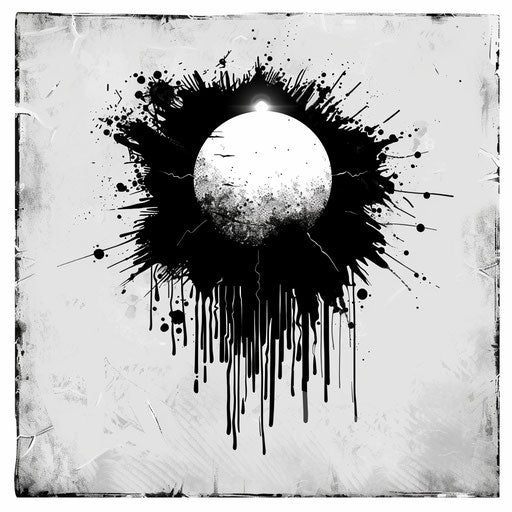 Grunge-style tattoo sketch of a rising sun – IMAGELLA