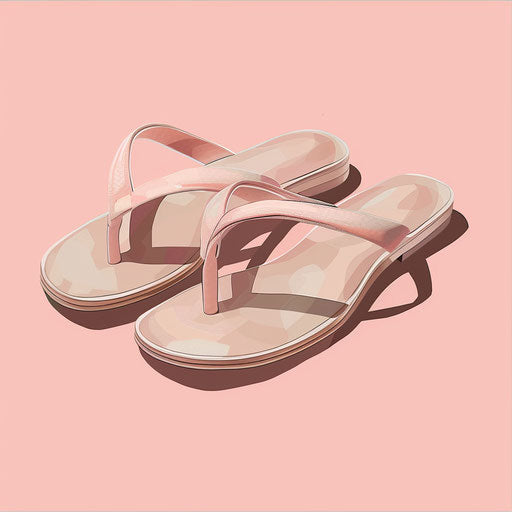 Realistic sandals on dusky rose background – IMAGELLA
