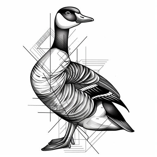 Stylized tattoo sketch of a goose with bold lines – IMAGELLA