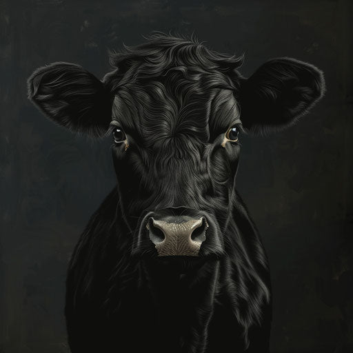 Cow vector on dark background emphasizing dramatic contrast – IMAGELLA