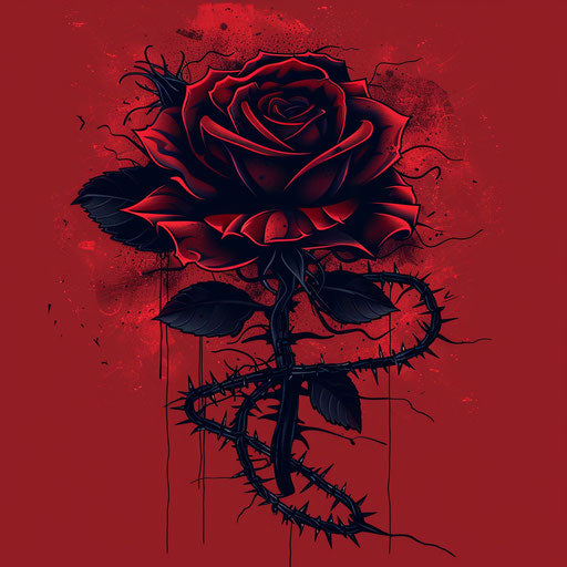 Classic flat tattoo sketch of a Russian mafia rose intertwined with ...