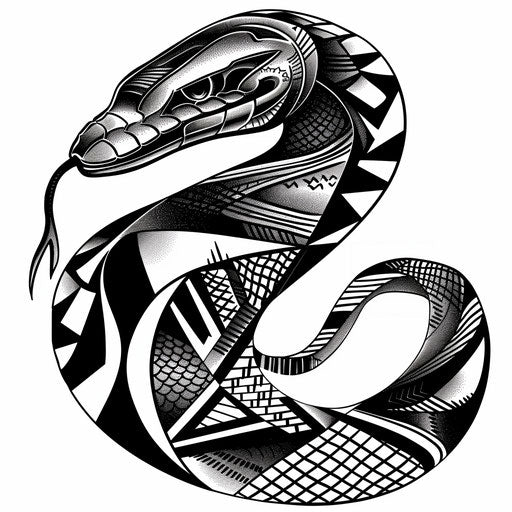 Contemporary tattoo sketch of abstract black mamba patterns – IMAGELLA
