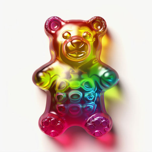 Realistic gummy bear on flat white background – IMAGELLA