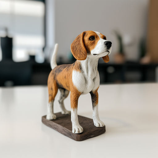 Realistic rubber beagle figurine on 70mm – IMAGELLA