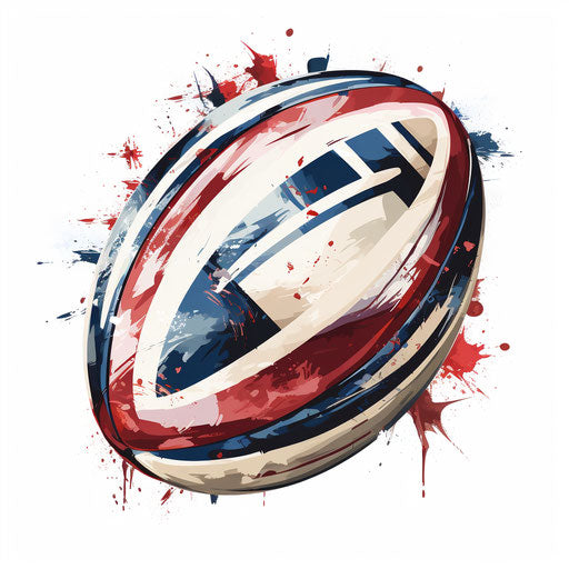 Rugby ball in Oil painting style on white background – IMAGELLA