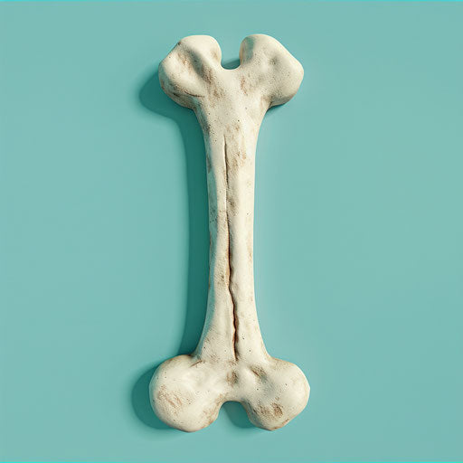 Realistic dog bone clipart on flat turquoise background – IMAGELLA