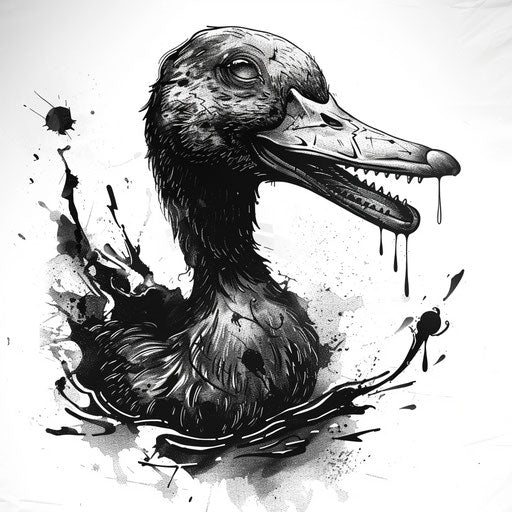 Horror-themed duck tattoo design – IMAGELLA