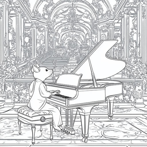 Mouse playing piano in a grand hall – IMAGELLA