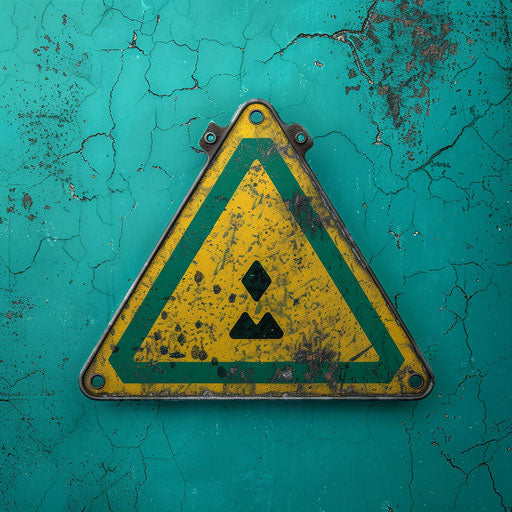 Realistic caution clipart with flat teal background – IMAGELLA