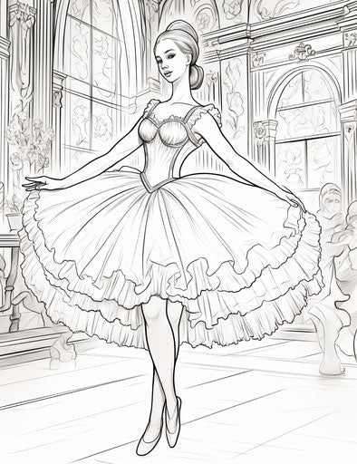 Barbie ballerina coloring pages, Natalia Goncharova style, precisionist ...