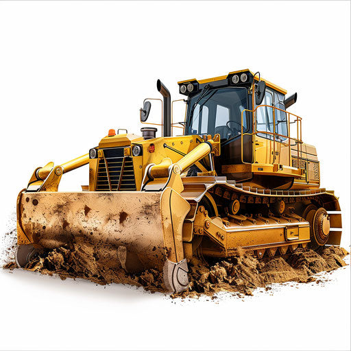 Realistic bulldozer on softly lit white background – IMAGELLA