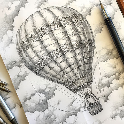Realistic hot air balloon with detailed textures, Stephen Wiltshire ...