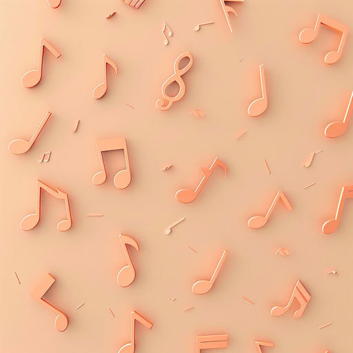 Realistic musical notes on pastel peach background – IMAGELLA
