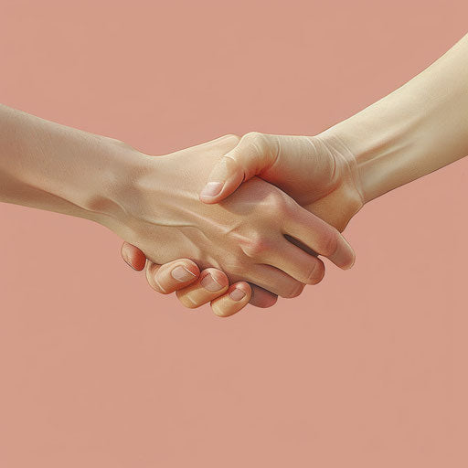 Realistic handshake on dusky rose background – IMAGELLA