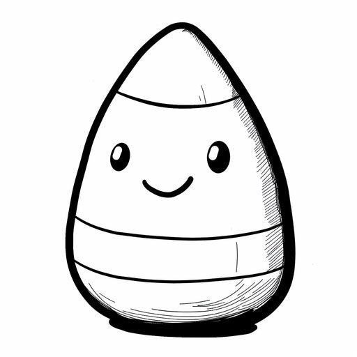 Smiling candy corn outline. Coloring book page – IMAGELLA