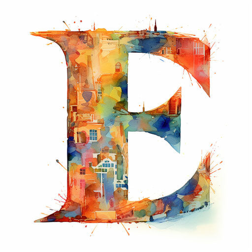 Letter e clipart in the style of Impressionistic Art – IMAGELLA