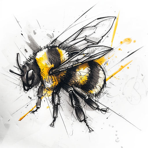 Bumble bee tattoo in sketch style on white background – IMAGELLA