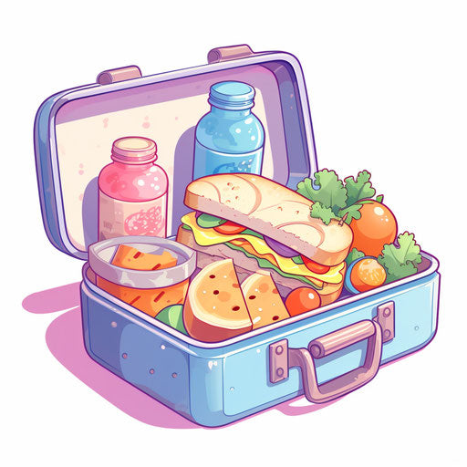 Pastel Colors Art lunch box clipart on white background – IMAGELLA