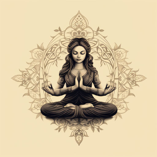 Yogi design for meditation or worship, ornate simplicity, delicate ...