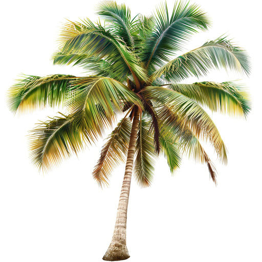 Photo realistic coconut tree clipart with flat white background – IMAGELLA