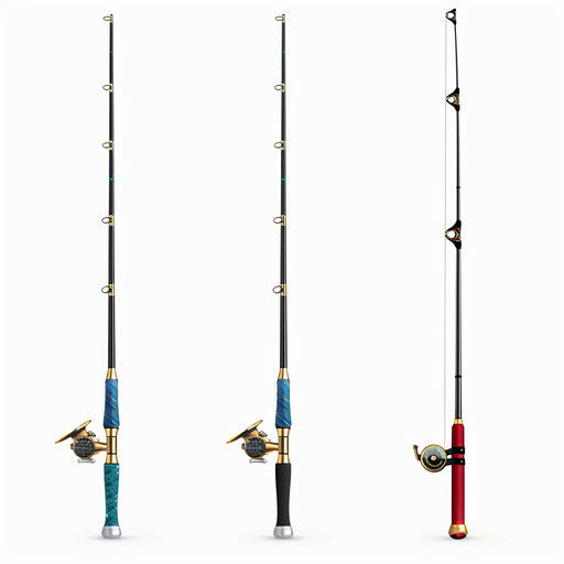 Realistic fishing rod on white background, vivid colors – IMAGELLA