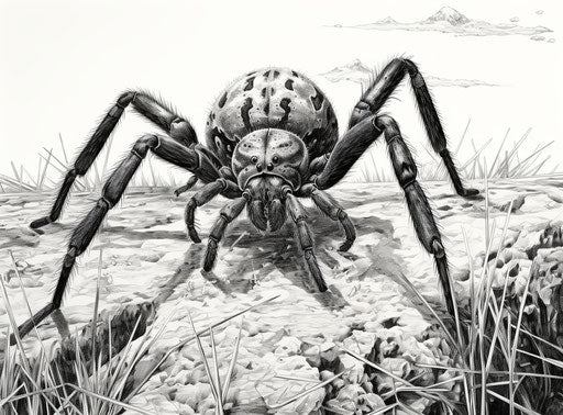 Black widow spider illustration, detailed cross-hatching style – IMAGELLA