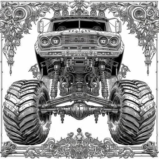 Intricate baroque monster truck with detailed designs – IMAGELLA