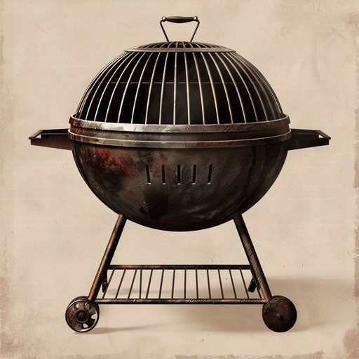 Grill clipart in photorealistic quality on a flat beige background ...