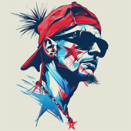 Russian mafia star tattoo sketch, vibrant reds and blues – IMAGELLA