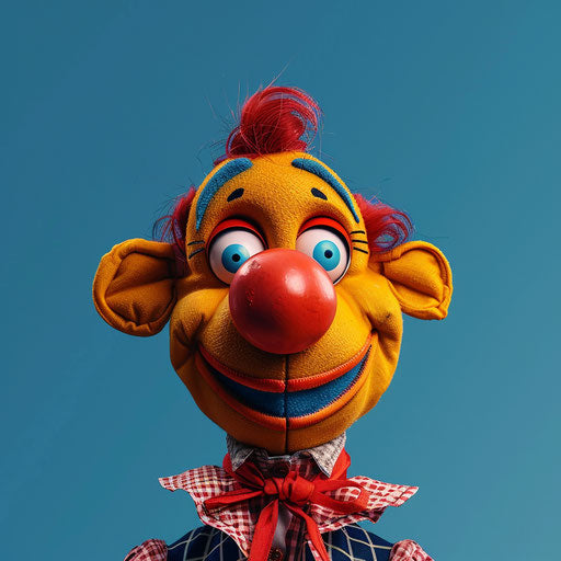 Realistic puppet clipart vibrant on royal blue background – IMAGELLA