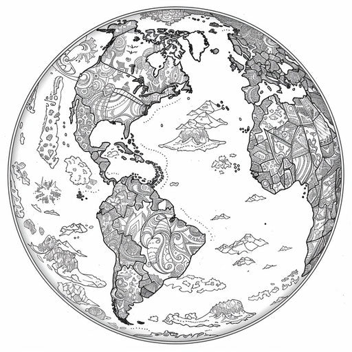 Highly detailed zentangle illustration of Earth – IMAGELLA