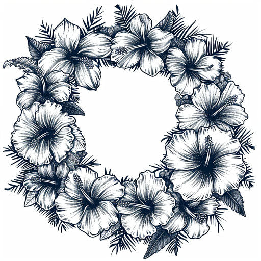 Bold clipart style flat tattoo sketch of a Hawaiian lei – IMAGELLA