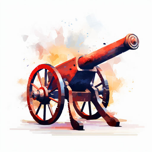 Impressionistic cannon art on white background – IMAGELLA