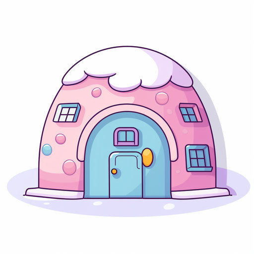 Vector drawing of an igloo in Pastel Colors Art on white background ...