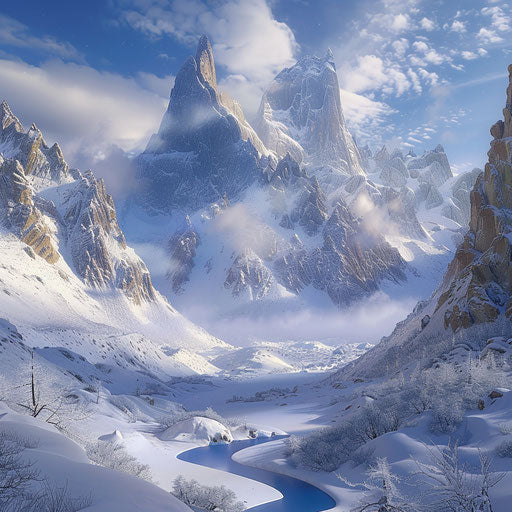 The Kunlun Mountains in winter with a snowy landscape – IMAGELLA