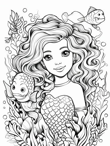 Mermaid coloring pages photo 13, in the style of gemma correll, enoch ...