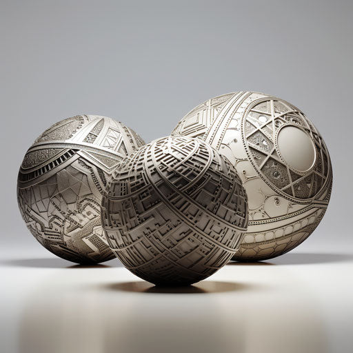 Three graphic globes on grey triangular planet – IMAGELLA