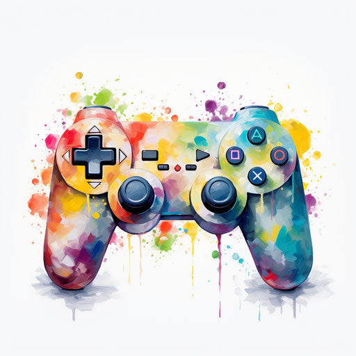 Video game controller artwork in the style of Impressionistic Art ...