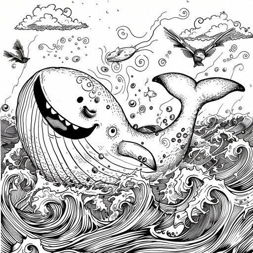 Jonah and the Whale with a playful and cartoonish style in the style of ...