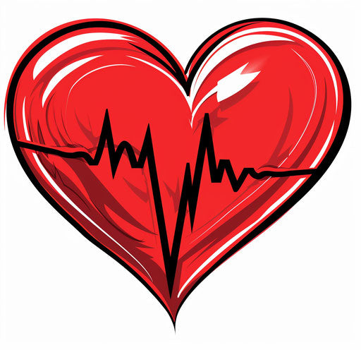 Simple heart beat line clip art, vector graphics – IMAGELLA