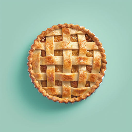 Realistic pie clipart on flat, serene aqua background – IMAGELLA