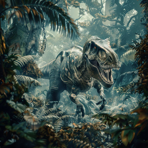 T-rex in a fantastical prehistoric forest – IMAGELLA