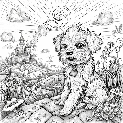 Relaxing Puppy Coloring Sheet Coloring Sheets for Therapy – IMAGELLA
