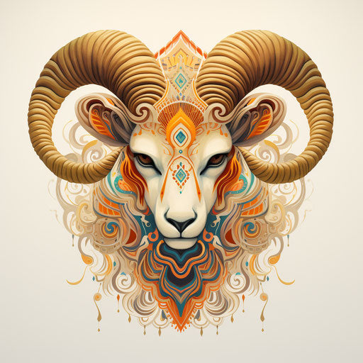 Ram head with colorful geometric patterns – IMAGELLA