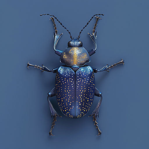 Photo realistic bug on flat indigo background – IMAGELLA