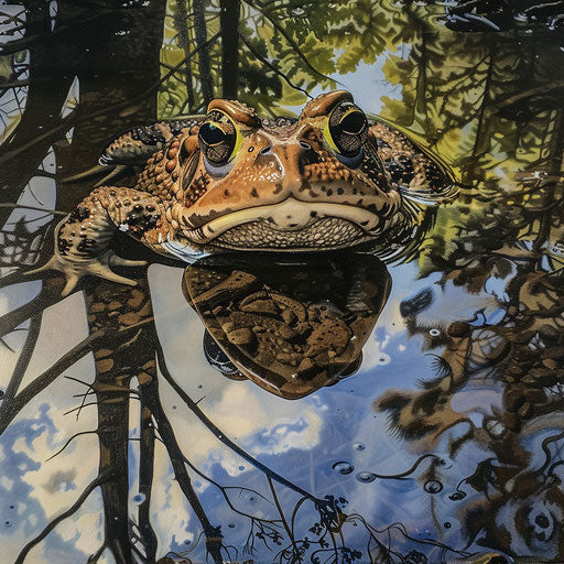 Close-up of a Western leopard toad in a puddle – IMAGELLA