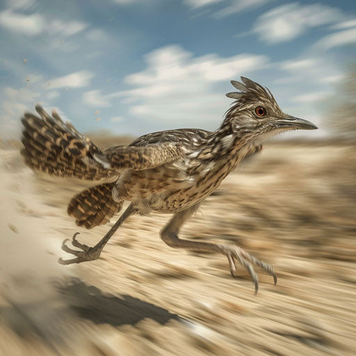 Bird runner in motion through desert – IMAGELLA