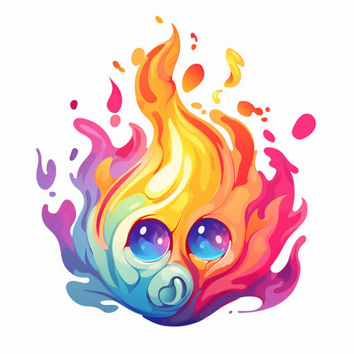 Illustration of fire in the Pastel Colors Art style, on white ...